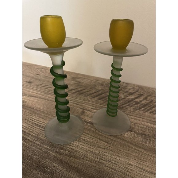 Handcrafted | Accents | Pair Of Handcrafted Funky Candlesticks Hand ...